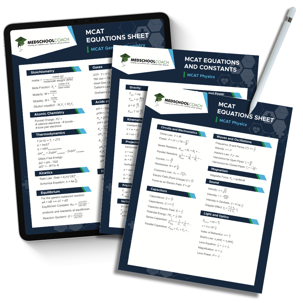 MCAT Chem/Phys Equations Sheet